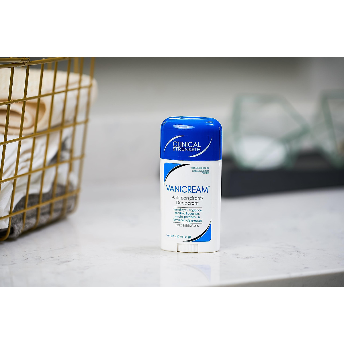 Vanicream Anti-Perspirant Deodorant for Sensitive Skin - 2.25 oz - Clinical-Strength Deodorant with 24-Hour Protection - Unscented