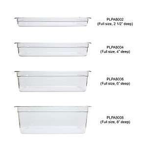 Excellante 849851006942 Deep Polycarbonate Food Pan, 4", Full Size