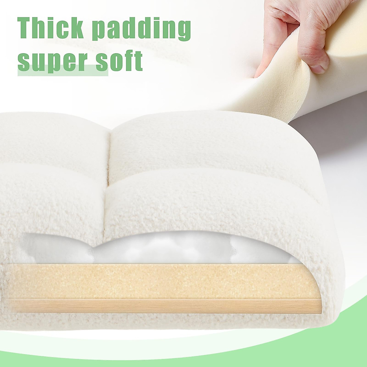 Criss cross chair, Thickened soft cushion,Cross-legged office chair in velvet fabric without arms and without wheels, adjustable tilt, height, make-up, office, home can use crisscross chair.（White）