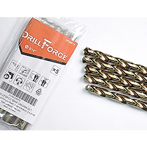 OXTUL 5PCS 5/16" Inch HSS General Purpose Heavy Duty Jobber Length Cobalt Twist Drill Bits,ideal for drilling on mild steel, copper, Aluminum, Zinc alloy etc.