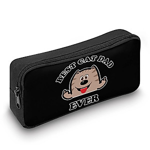 Best Cat Dad Ever Pencil Case Stationery Pen Pouch Portable Makeup Storage Bag Organizer Gift