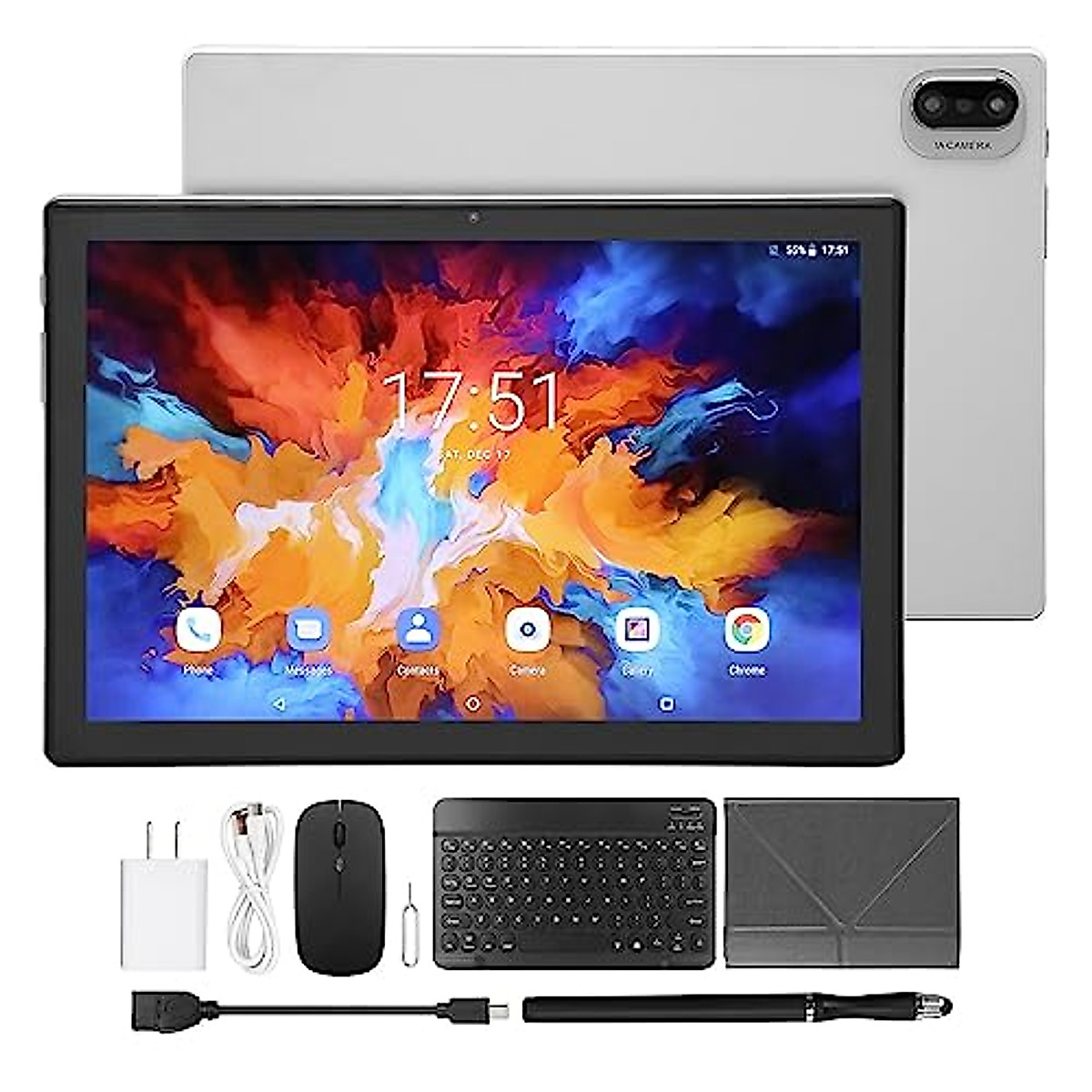 fannay 10.1 Inch Tablet Mouse Builtin 8800mAh 12GB RAM 11.0 Tablet MT6755 8 Core CPU IPS Screen Home (White)