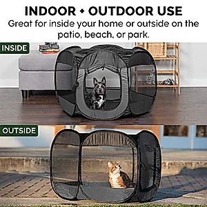 Furhaven Pop Up Playpen Pet Tent Playground - Gray, Small