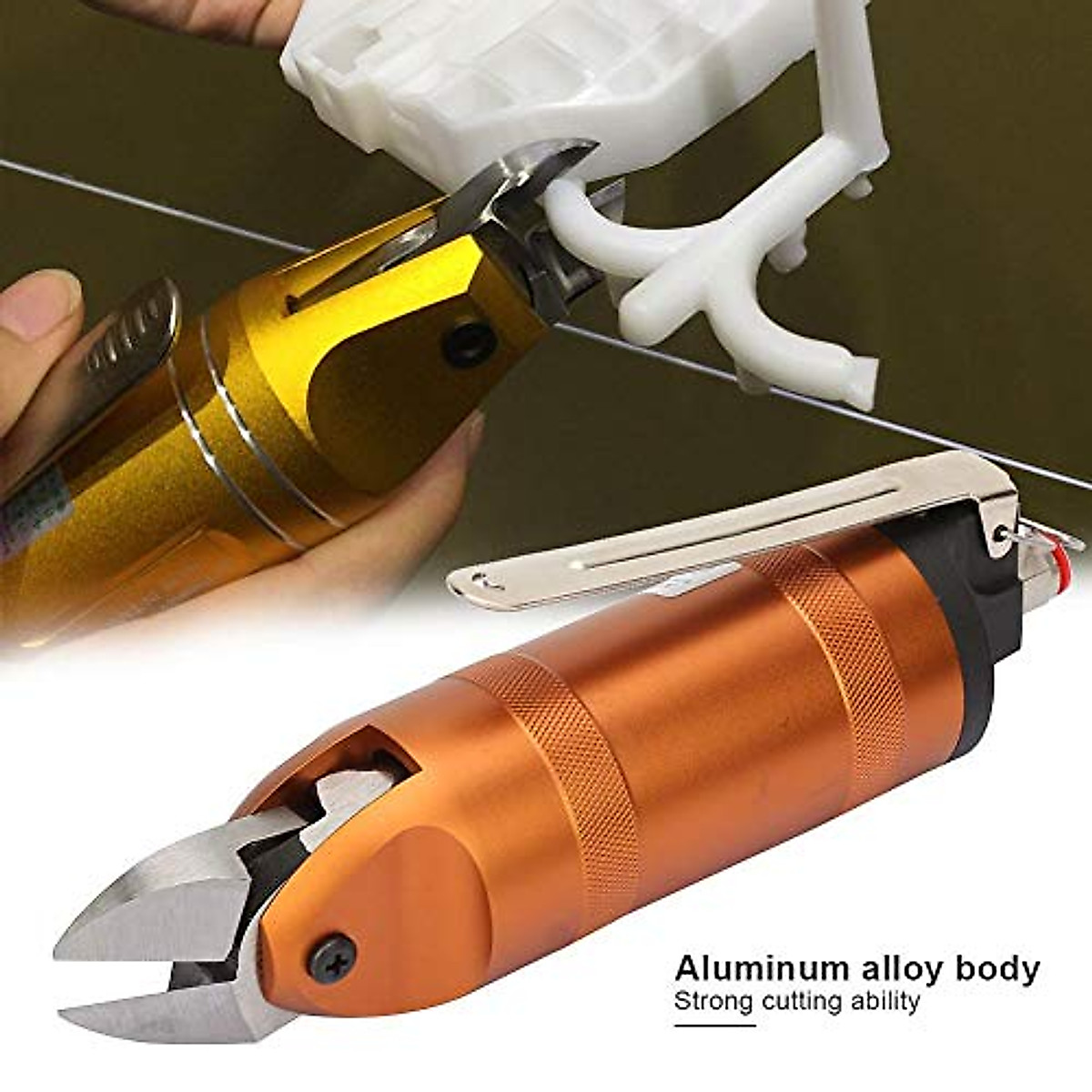 Air Scissors Pneumatic Nipper, 10mm/6.5mm Wire Diagonal Crimping Pliers HS30 Air Scissors Pneumatic Nipper Tool Cutting Pliers for Cutting The Plastic, Iron, Copper, Stainless Steel