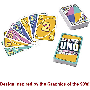 Mattel Games UNO Iconic Series 1990s Matching Card Game Featuring Decade-Themed Design, 112 Cards for Collectors, Teen & Adult Game Night, Ages 7 Years & Older