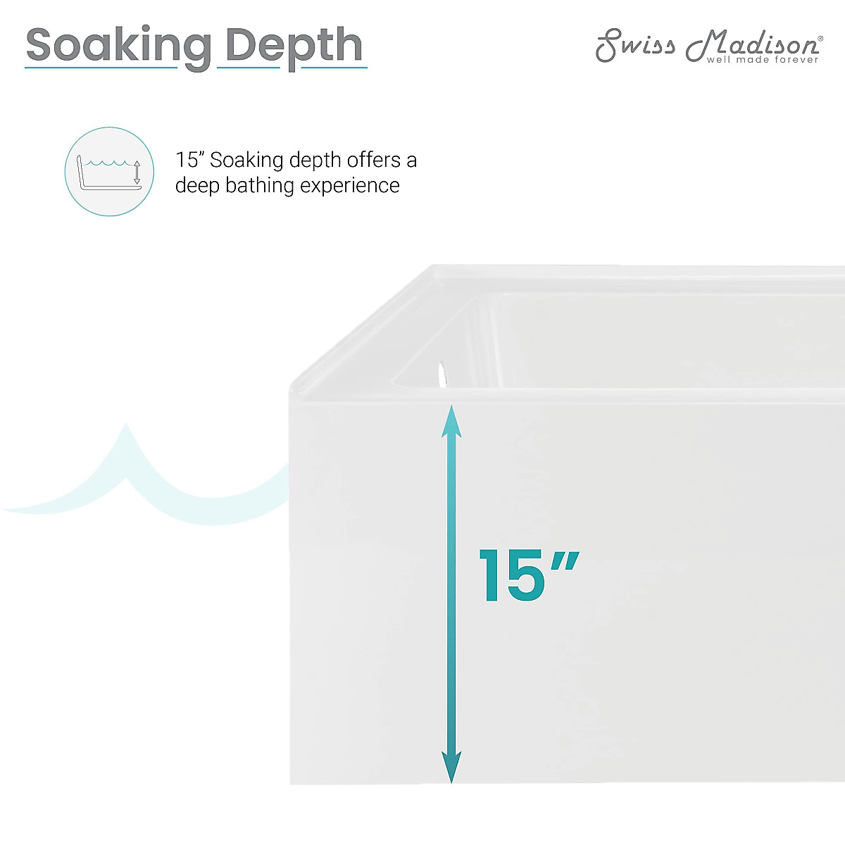 Swiss Madison Well Made Forever Voltaire 72" x 36" Left-Hand Drain Alcove Bathtub with Apron