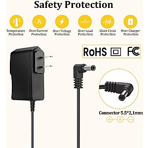 9V Power Supply for Guitar Pedals, Fit for BOSS Effects Pedal Roland Musical Instruments, Distortion, Casio Keyboard, PSA-120S, 850mA,Exact Long 6.6Ft Power Cord Adapter