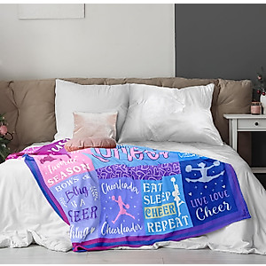 Turelos Cheerleader Gifts, Cheer Stuff, Cheer Gifts, Cheerleading Stuff, Cheerleading Gifts, Cheer Coach Gift, Cheerleader Gifts for Girls, Cheer Blanket, Cheer Gifts for Girls Throw Blanket 60x50in