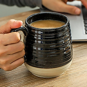 Tikooere Ceramic Coffee Mug, 20 oz Coffee Cup with Large Handle for Coffee Tea Latte, Black Coffee Mug for Men Dad Husband Christmas Gift, Funny Mug for Home Decor, Dishwasher & Microwave Safe