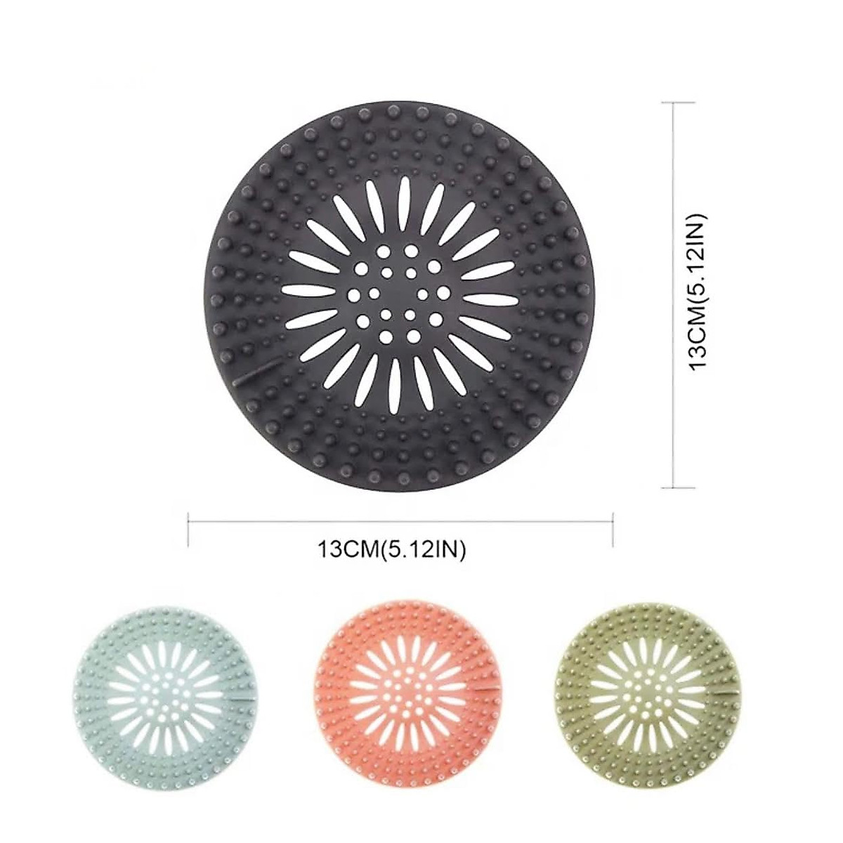 Kisskin Hair Catcher and Drain Protector for Sink, Bath Tub, Shower, Laundry & Kitchen Thermo Plastic for Longer Life 5 Pack Easy to Use Great Colors