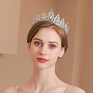 Kamirola Silver Crystal Tiaras for Women, Wedding Tiaras and Crowns for Women Tiaras Birthday Party Princess Queen Crown Hair Accessories Bride Rhinestone headbands for women
