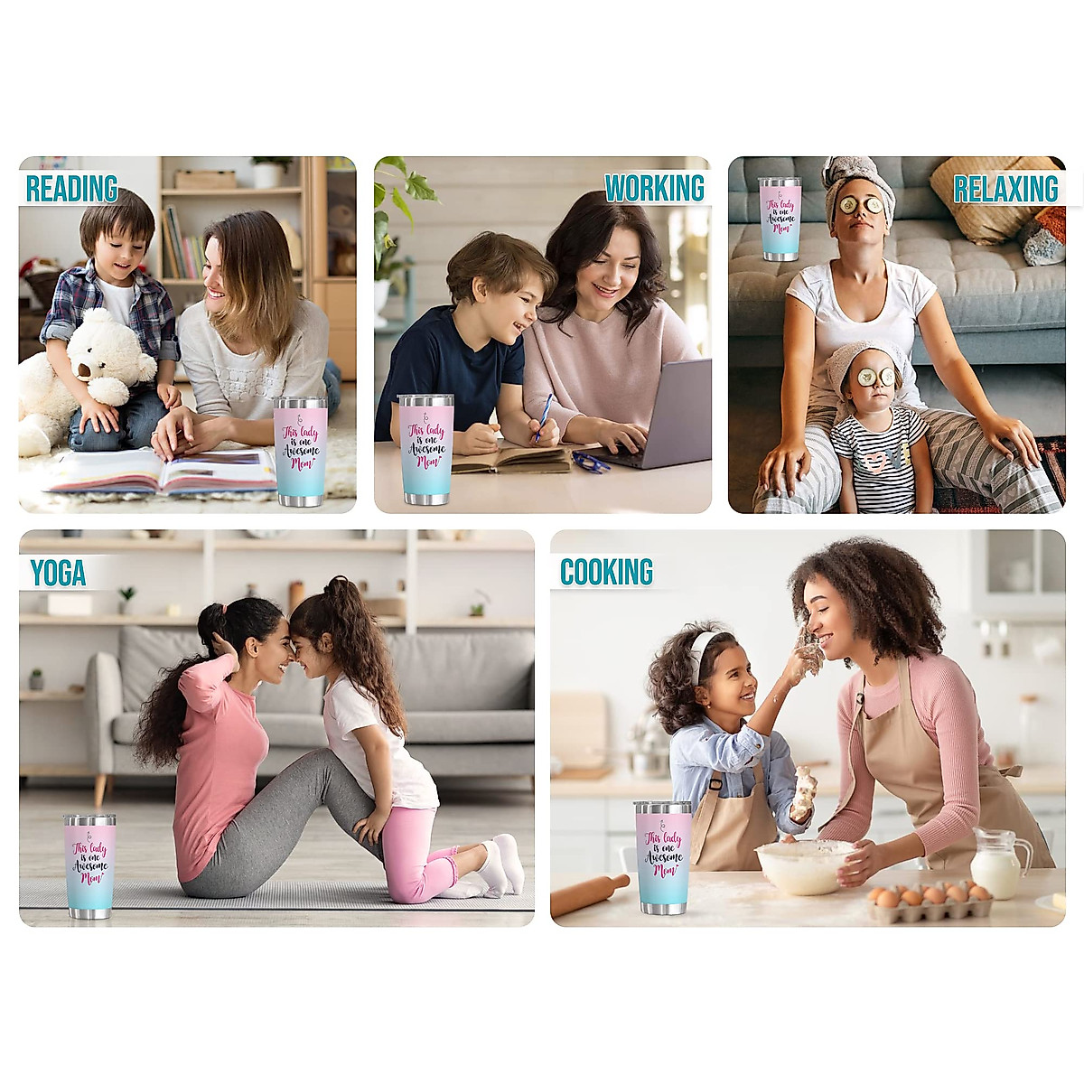 OASSIE Mothers Day Gifts for Mom from Daughter Son Kids - 20 oz Stainless Steel Insulated Coffee Tumbler with Lid - Mother's Day Birthday Gifts for Mom Mama Stepmom Mother in Law, Presents for Women