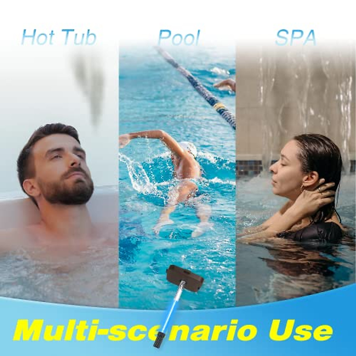 Pool Cleaner Submersible UV Sterilizer Light Remove Green Instead of Shock Chlorinating Sanitizer as Swimming Pool Accessories to Keep Pool Clean and Blue