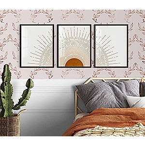 Sun Ray Boho Bedroom Wall Decor, Sun Line Art Modern Wall Decor, Mid Century Modern Wall Decor, Bathroom, Living Room, Office, Classrooms, Home Wall Decor, Set of 3 Prints, 11x14inch Unframed