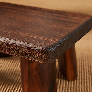 SINOBEST Wooden Stool, Rectangular Bedside Step Stool, Step Ladder for Kitchen & Bathroom, Foot Rest Stool Under Desk, Super Sturdy Hold Up to 500 LBS