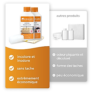 Nordicare Leather Cleaner Care Kit for Sofas, Cars, Furniture - Leather Cleaner for Sofas - Car Leather Cleaner, Leather Cleaner for Car Seats - with UV Protection - Made in Denmark 8.45 oz