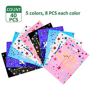 ZGORENDZ 40 Pack Party Favor Bags Goodie Bags for Kid's Birthday Small Gift Bag Bulk for Happy Birthday Party