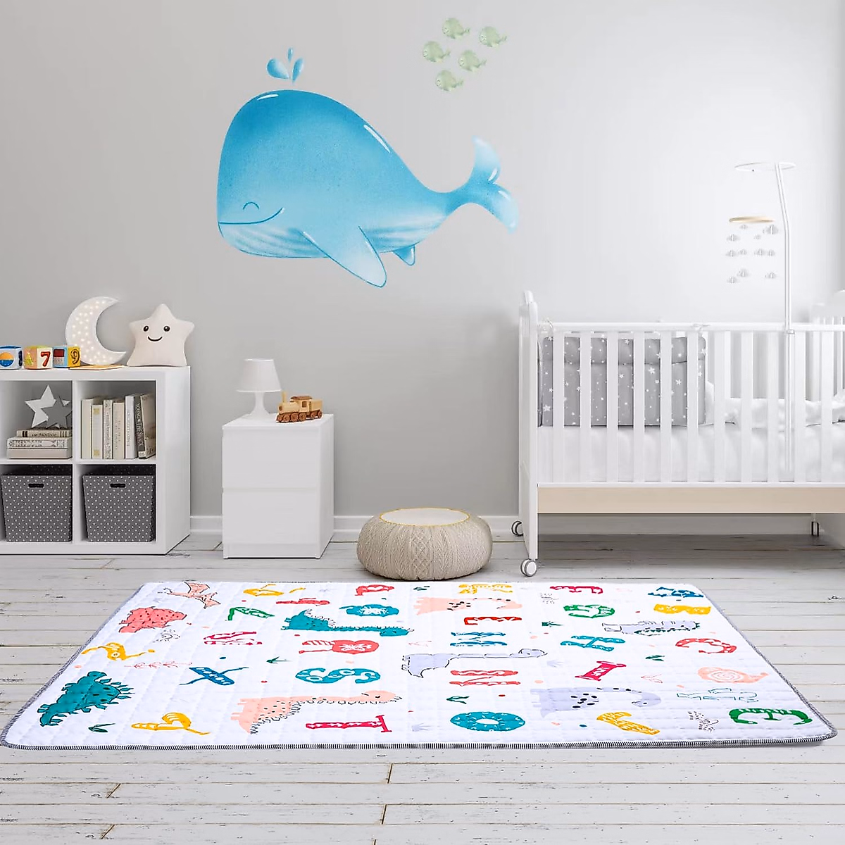 MEM Playpen Mat 71" X 59" Baby Play Mat, Thicken One-Piece Baby Crawling Mat, Non Slip Washable Play Mats for Floor, Cushioned Baby Playmat Floor Mat for Infants, Babies, Toddlers