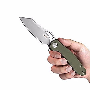 KUBEY Drake KU310C Gentlemans Everyday Carry, 7.87" Pocket Folding Knife with Tanto Blade and G10 Handle with Reversible Deep Carry Clip Good for Edc Outdoor Hiking and Hunting