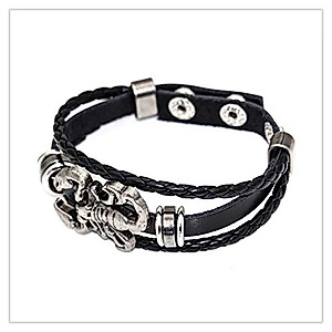 Mgutillart Punk Alloy Buckle Bracelet Animal Scorpion Leather Bracelet(Scorpion)