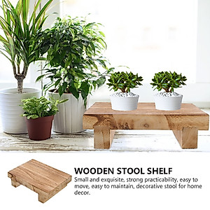 DOITOOL Table Stool Wood Stool for Bathroom Kitchen Step Stool High Bed Stool Small Stool Wood Risers Kids Step Stool Desk Stool Wood Riser for Kitchen Wooden Household The Bench