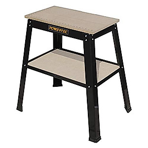 POWERTEC UT1002 Universal Tool Stand w/ MDF Split Top Expands to 20"x25" & Storage Shelf, 32" Working Height Tool Table for Benchtop Planers, Band Saw, & Belt Sanders for Woodworking