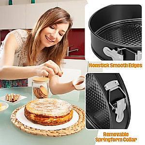 Umigy 6 Pack 9 Inch Springform Cake Pans Round Nonstick Cheesecake Pan Bakeware Springform Pan Spring Form Baking Pans Leakproof Cake Bakeware with Removable Bottom for for Home Baking Kitchen, Black