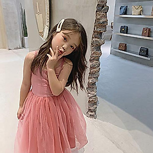 Baby Girls Tutu Dress Sleeveless Infant Toddler Sundress Tulle Bubble Solid Color (Pink, 4-5T)