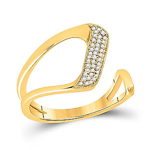 The Diamond Deal 14kt White Gold Womens Round Diamond Geometric Fashion Ring 1/6 Cttw