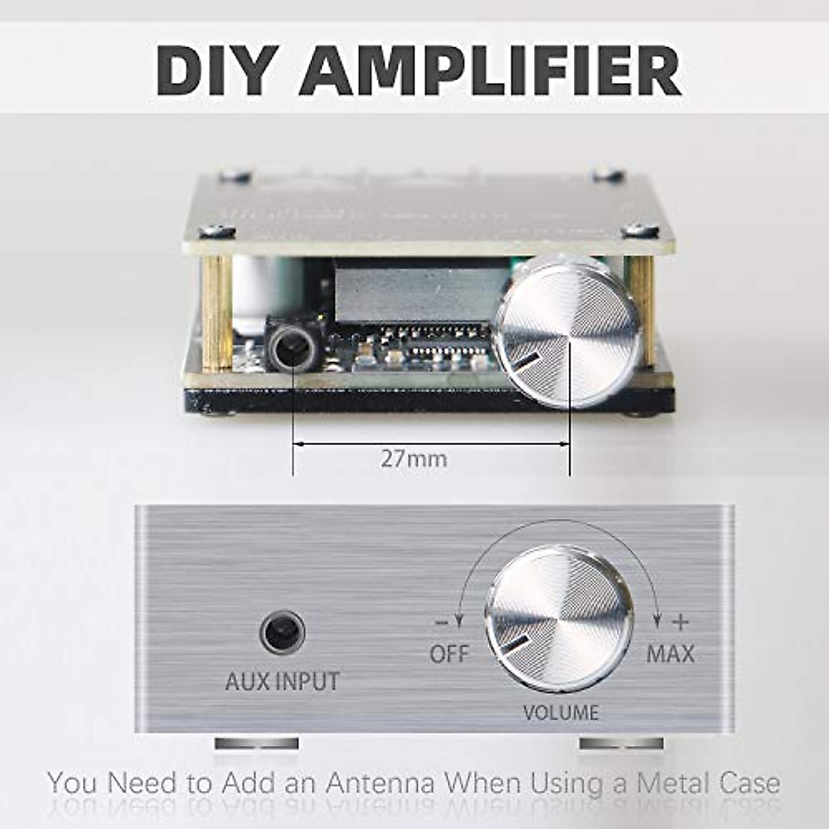 DAMGOO 50W+50W Bluetooth 5.0 Amplifier Board,100w Audio Amp Board Dual Channel DC8-24V,Easy Installation and Password Free Connect to Phone Quietly