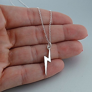 FashionJunkie4Life Silver Lightning Bolt Necklace for Women | 18” Sterling Silver Necklace with Sterling Silver Lightning Bolt Pendant | Jewelry Gifts for Men & Women.