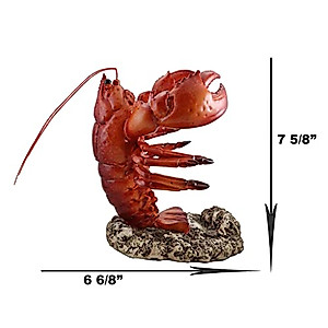 Ebros Nautical Coastal Dancing Red Lobster Drunken Cajun Creole Delight Wine Bottle Holder Caddy Figurine Home Kitchen Dining Party Hosting Decor Sea Life Marine Shell Seafood Shrimping Fishing Statue