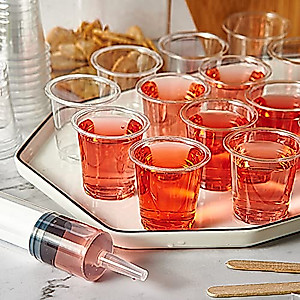 Lilymicky [900 Pack] 2 oz Plastic Shot Glasses, 2-ounce Clear Disposable Plastic Cups, Party Cups for Vodka, Whiskey, Tequila, and Jello Shots, Mini Plastic Containers for Sauce, and Sample Tasting