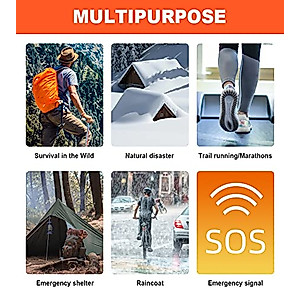 PERIEMALA Emergency Blankets for Survival Gear (Pack of 4), Camping Blanket, Emergency Blanket, Thermal Blanket, Mylar Space Blanket, Survival Blanket, First Aid Supplies, Outdoors