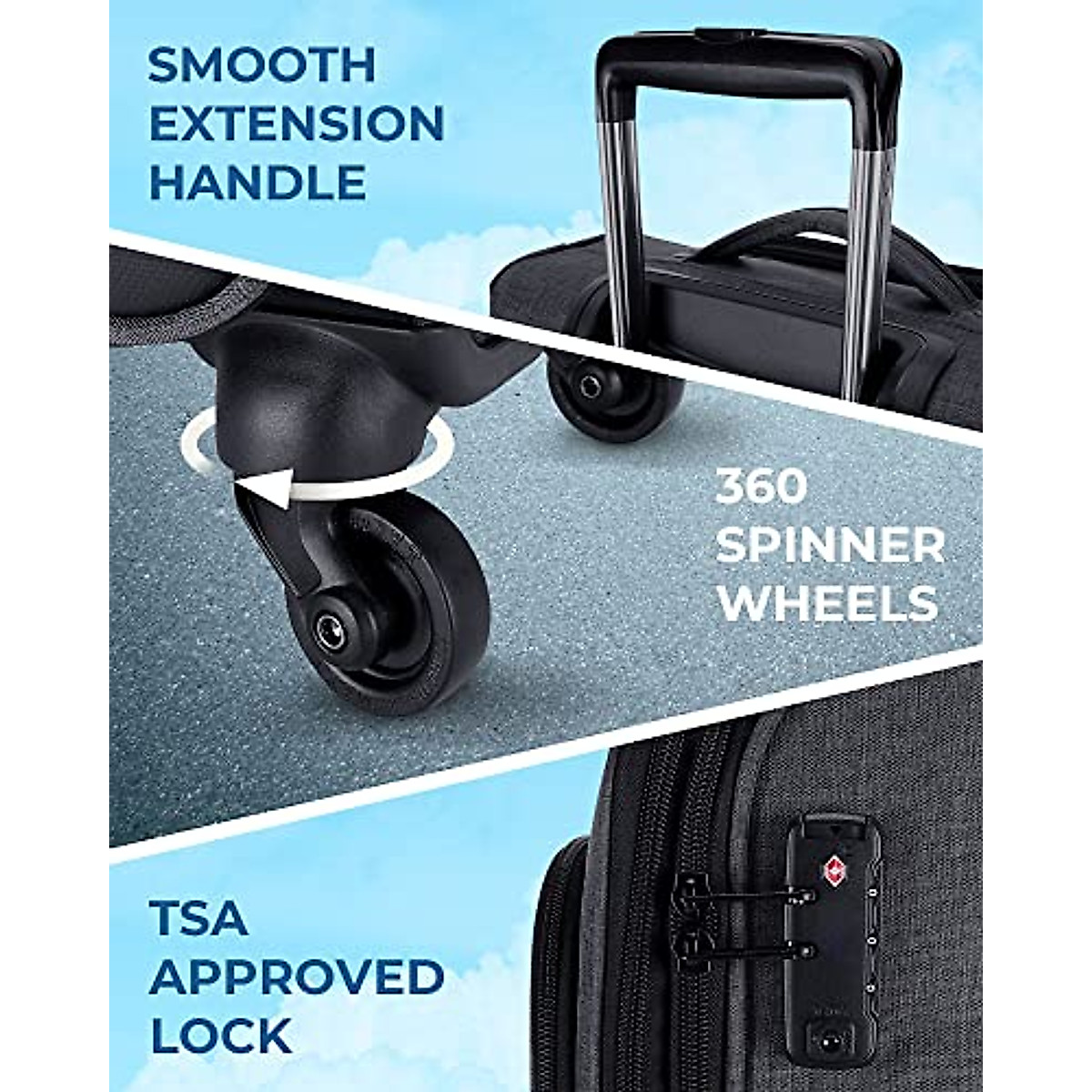 BAGSMART 2 Piece Luggage Sets, Expandable 20 inch Carry on Luggage Airline Approved, Lightweight Carry on Suitcase with Spinner Wheels, Family Travel Suitcase Set with Duffle Bag