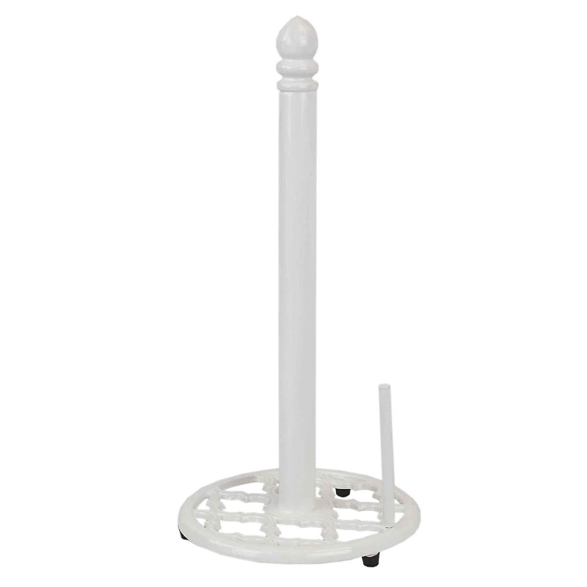 Home Basics Lattice Collection | Made from Cast Iron | 3 Trivets | 1 Paper Towel Holder | Complete Your Kitchen | White