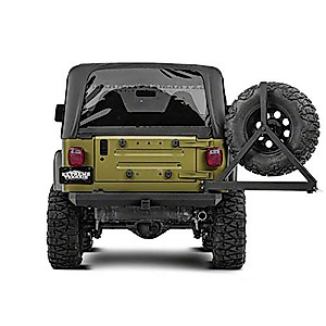 Redrock 4x4 Rock Crawler Rear Bumper with Tire Carrier; Textured Black Compatible with 87-06 Jeep Wrangler YJ & TJ