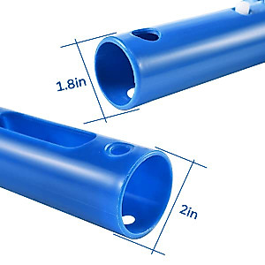 Pool Skimmer - Pool Net with 3 Section Pole, 10.2" x 48", Pool Skimmer Net with Fine Mesh Net, Telescopic Aluminum Pole, Plastic Frame, Ultra-fine Pool Skimmer for Ponds, Fish Tank, Hot Tub