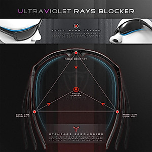 ATTCL Polarized Wrap Sunglasses For Men Cycling Driving Fishing - Sports Glasses Ultralight 5001 Black