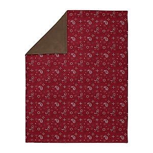Sweet Jojo Designs Wild West Bandana Baby Boy Receiving Security Swaddle Blanket for Newborn or Toddler Nursery Car Seat Stroller Soft Minky - Red Western Southern Country Cowboy