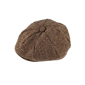 Dents Mens Abraham Moon Tweed 8 Piece Cap - Pewter Grey - Extra Large