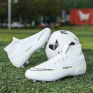 World Cup/Student Games Competition Shoes Foture 4.1 Netfit FG AG Rainbow Sports Football Shoes XX 17.2 Solidly Nailed Football Shoes (5, White, Numeric_5)