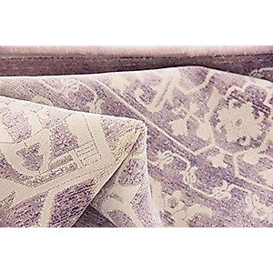 Unique Loom New Classical Collection Traditional Classic Intricate Design with Distressed Vintage Detail, Area Rug (9' 0 x 12' 0 Rectangular, Purple/ Ivory)