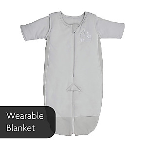Baby Brezza 3-in-1 Baby Sleepsuit - Unique Swaddle Transition Sleepsuit - Breathable with Mesh Panels - Converts Between Sleepsuit, Wearable Blanket & Sleep Vest, 3-6 Months, Grey