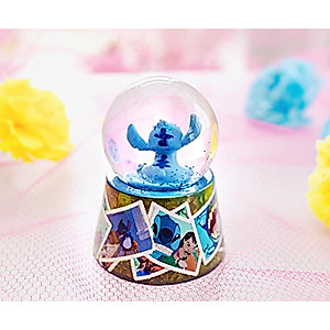 Disney Lilo & Stitch Vintage Photos Mini Light-Up Snow Globe with Swirling Glitter | 3 Inches Tall