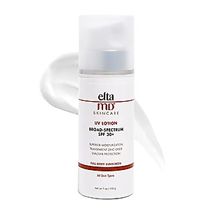 EltaMD UV Lotion SPF 30+ Full Body Sunscreen with Zinc Oxide, SPF Moisturizer Lotion and Broad-Spectrum Moisturizing Sunscreen, Non-Greasy, Fragrance-Free, SPF Body Lotion, 7.0 oz Pump