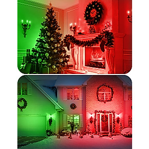 Red and Green Light Bulbs 【4 Pack 】, A19 LED Christmas Light Bulbs, 9W E26 Red Light Bulbs Green Light Bulbs 720LM Red Bulbs Green Bulb Outdoor for Halloween Christmas Lighting, Porch, Non-Dimmable