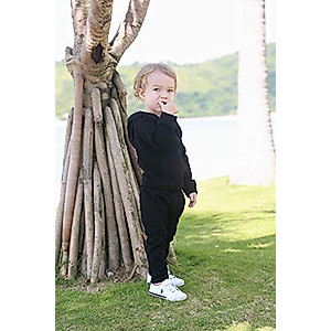 Hipealy Toddler Infant Baby Boy Clothes Hoodie Sweatshirt Pants Boys Gift Solid Color Fall Winter Outfits Set 0-6 Months
