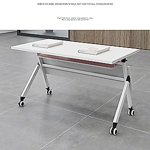 GUINJO Flip Top Mobile Training Table with Modesty and Lockable Wheels, Foldable Meeting Table for Conference Rooms,Training Rooms,Media Centers,Classrooms (Color : White, Size : 120 * 40 * 75cm)
