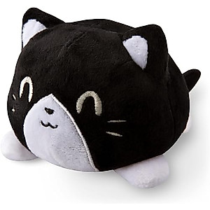 TeeTurtle - The Original Reversible Cat Plushie - Tuxedo - Cute Sensory Fidget Stuffed Animals That Show Your Mood